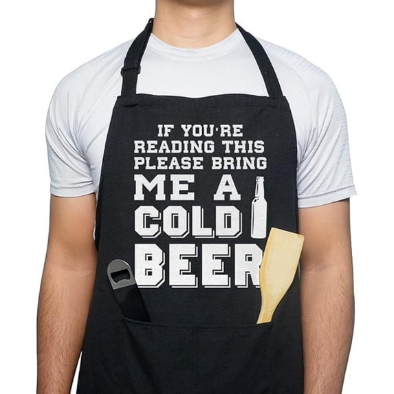 Apron Black Funny BBQ Grilling for Men Dad Husband, Printed Cooking ...