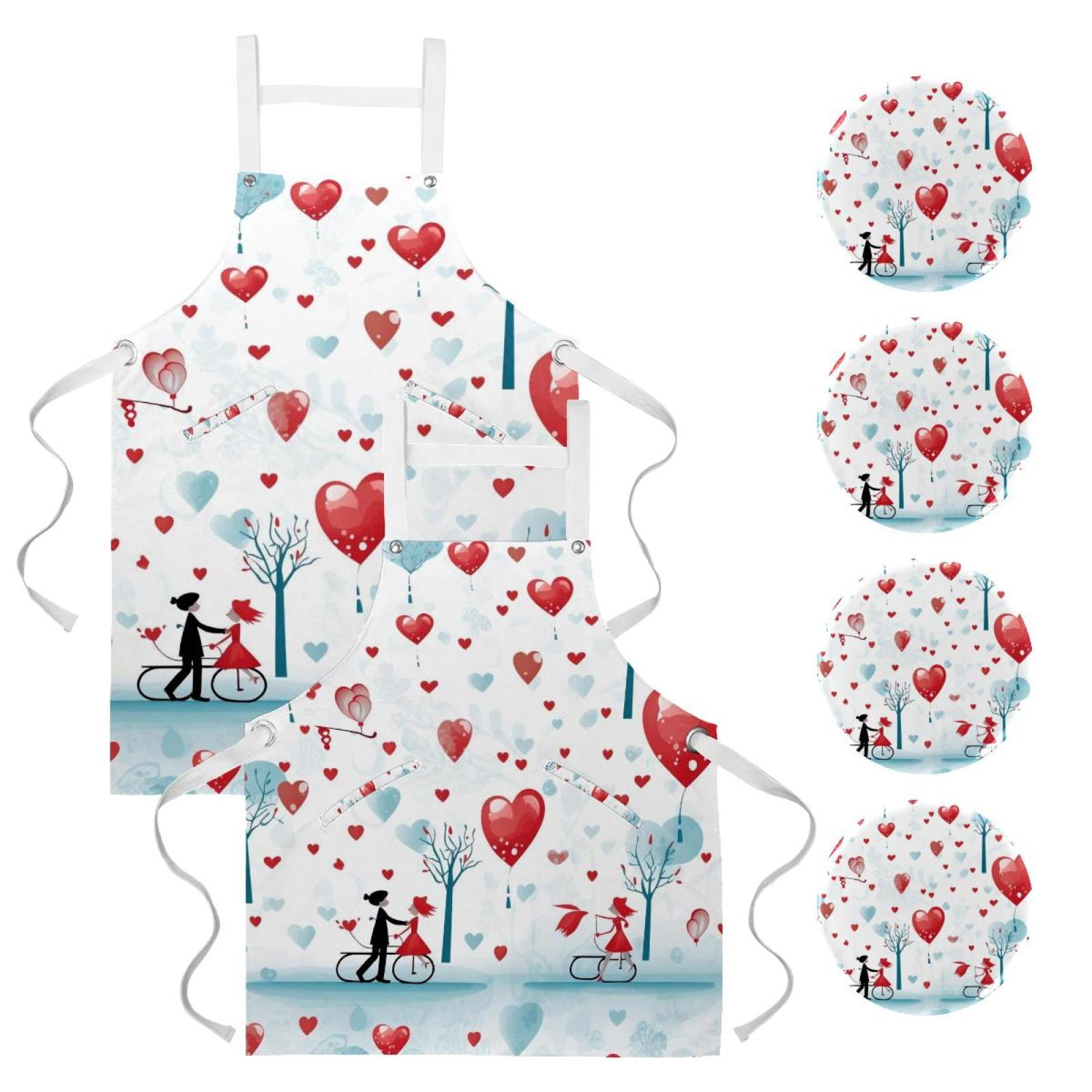 Apron Dress Button Art 2 Pack, Waterproof with Pockets and Badge, Photo ...