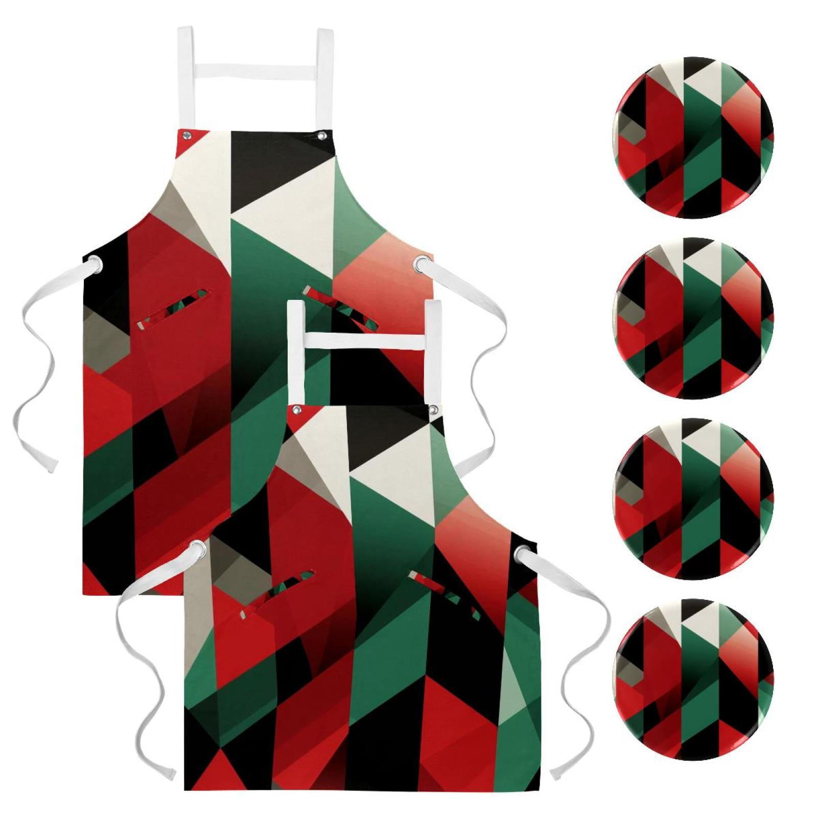 Apron Dress Button Art 2 Pack, Waterproof with Pockets and Badge, Photo ...