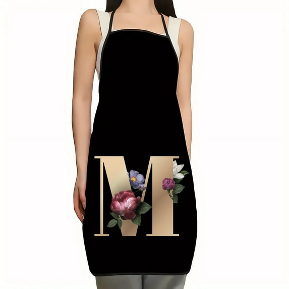 Apron Flower Letter Pattern Kitchen Fouling Apron Letter Print Series ...