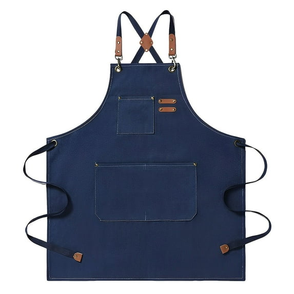 Apron For Men Women Kitchen Cooking Canvas Cross Back Aprons with ...
