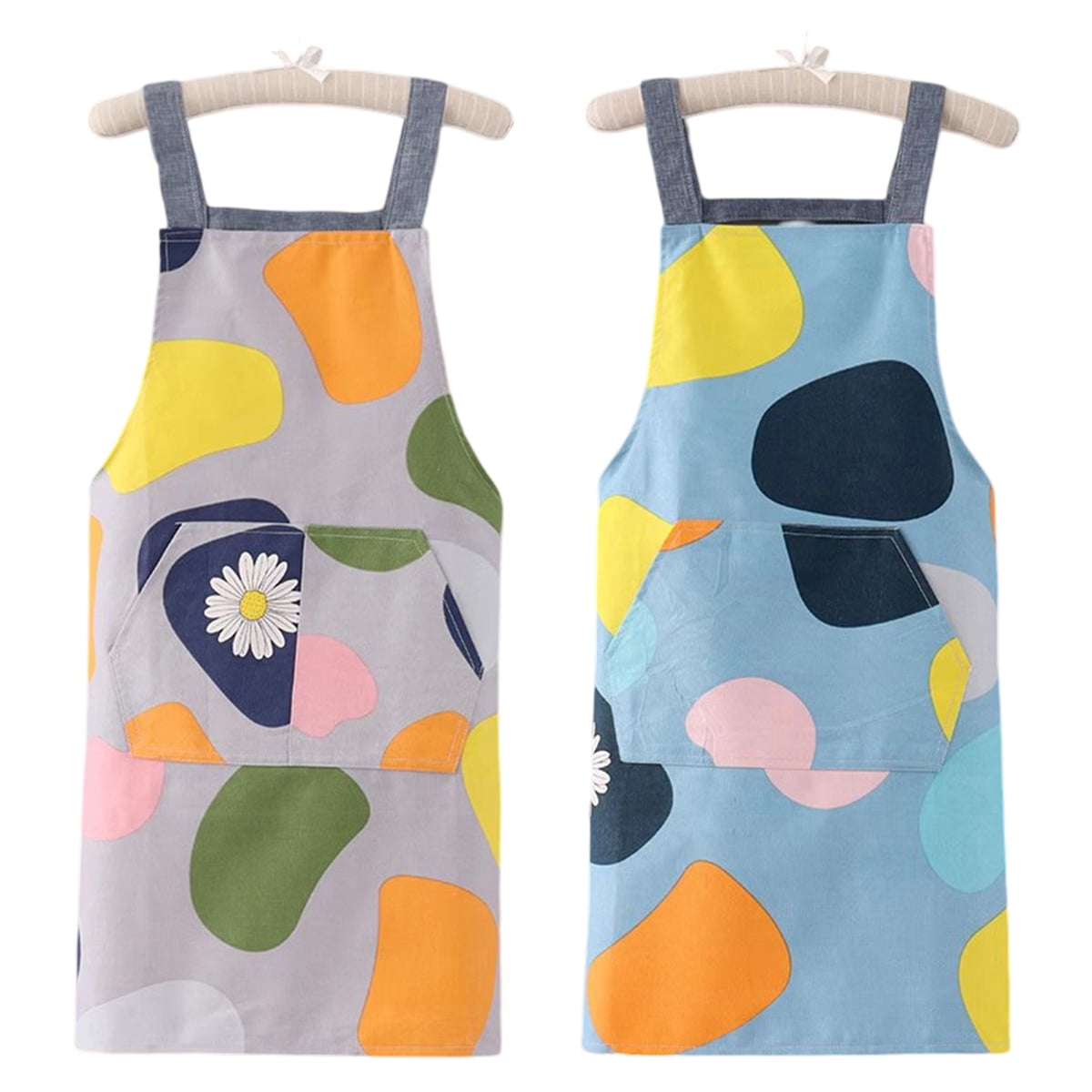 Apron For Women With Pockets, Adjustable Waterproof Floral Chef Aprons ...