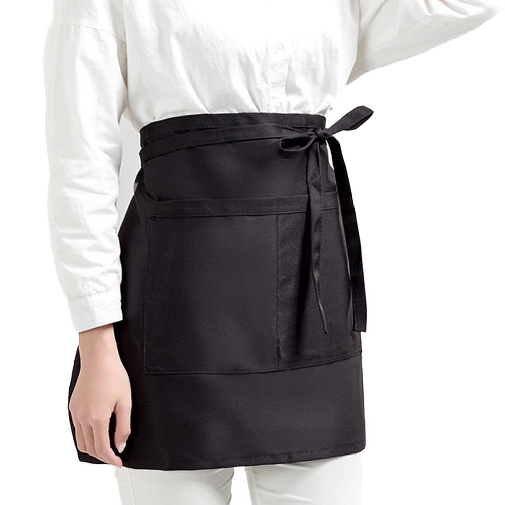 Apron Long Server Apron with Pockets Half Large Waist Apron for Work ...