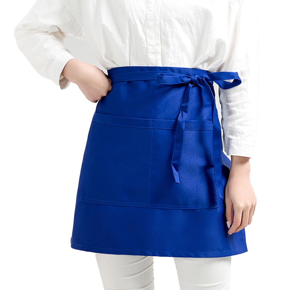 Apron Long Server Apron with Pockets Half Large Waist Apron for Work ...
