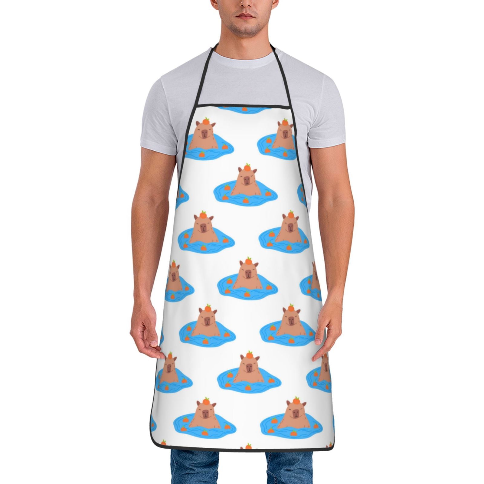 Apron for Men Women, Capybaras Cartoon Waterproof Chef Kitchen Baking ...