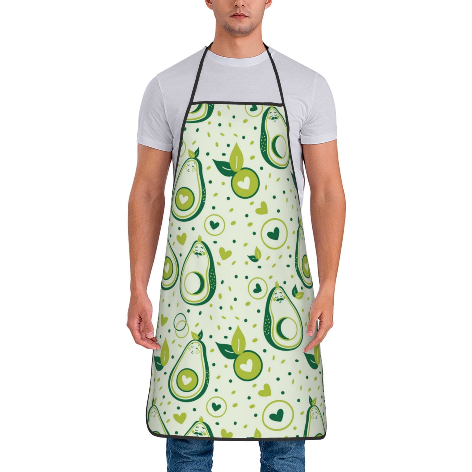 Apron for Men Women, Cute Avocado Green Love Waterproof Chef Kitchen ...