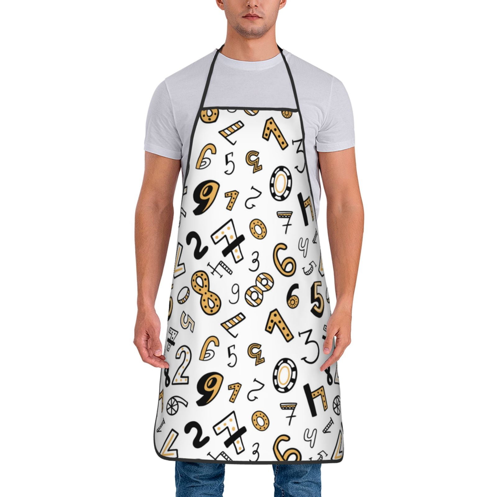 Apron for Men Women, Cute math numbers Waterproof Chef Kitchen Baking ...