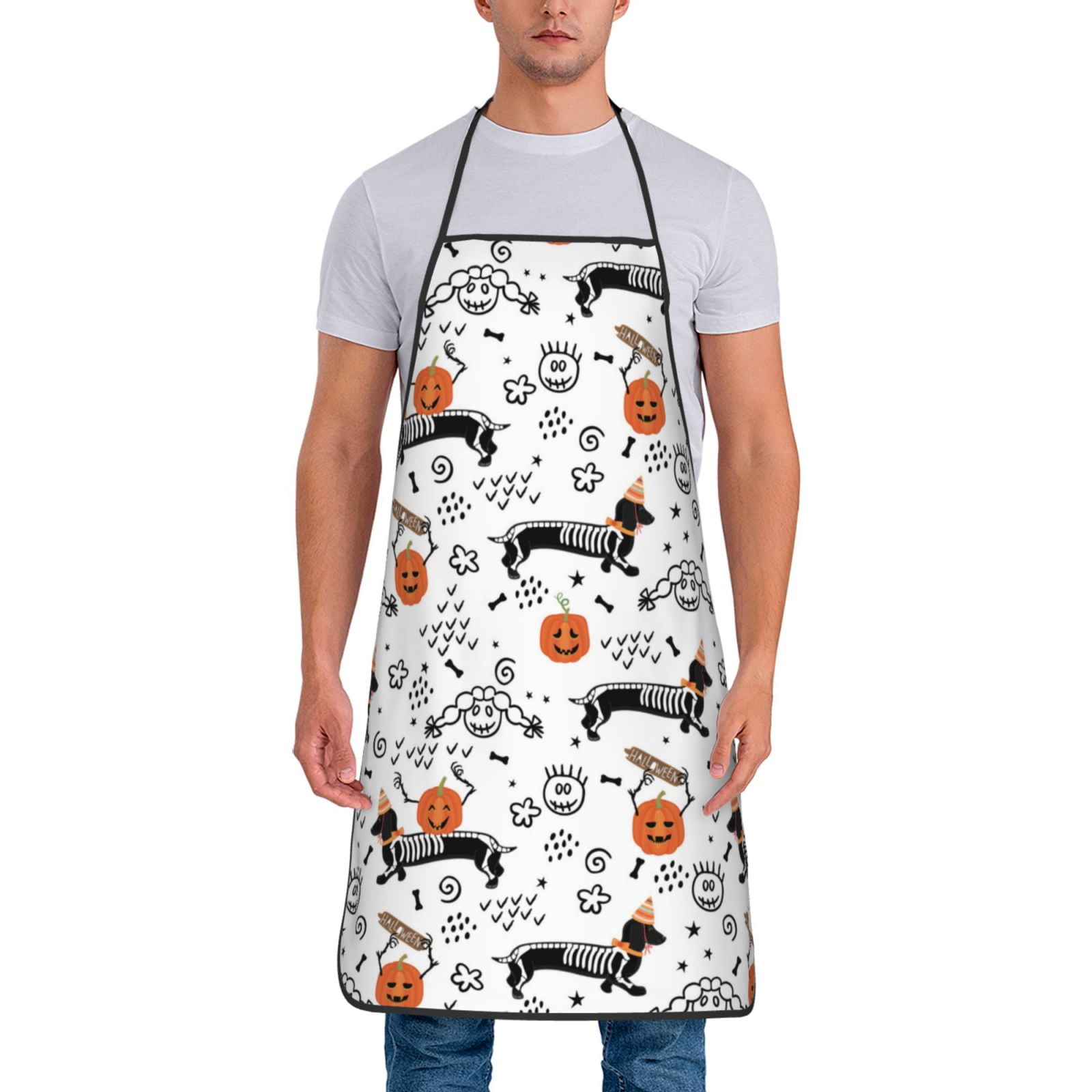 Apron for Men Women, Dachshund Dog Puppy Pumpkin Waterproof Chef ...