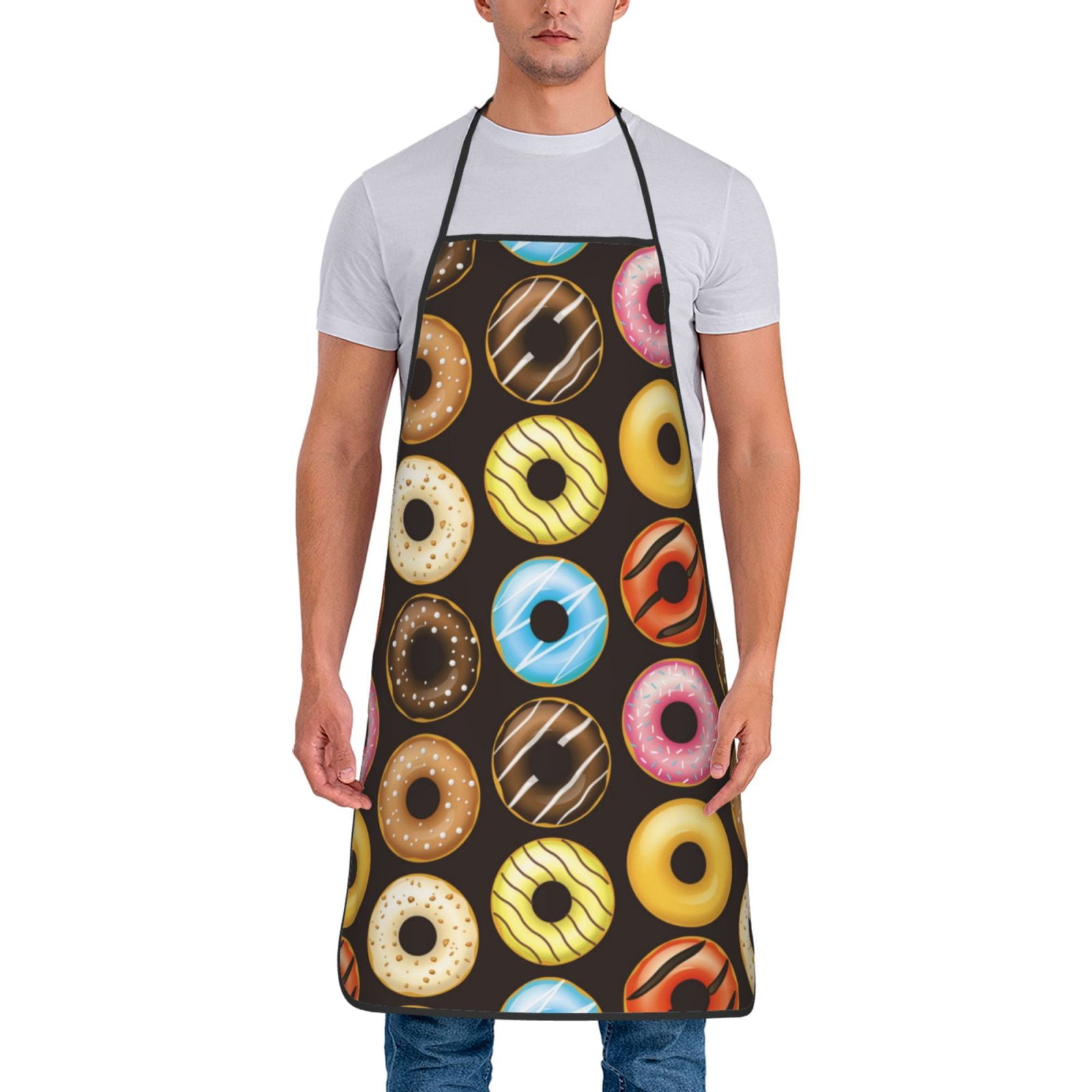 Apron for Men Women, Donut Print No.9036 Waterproof Chef Kitchen Baking ...