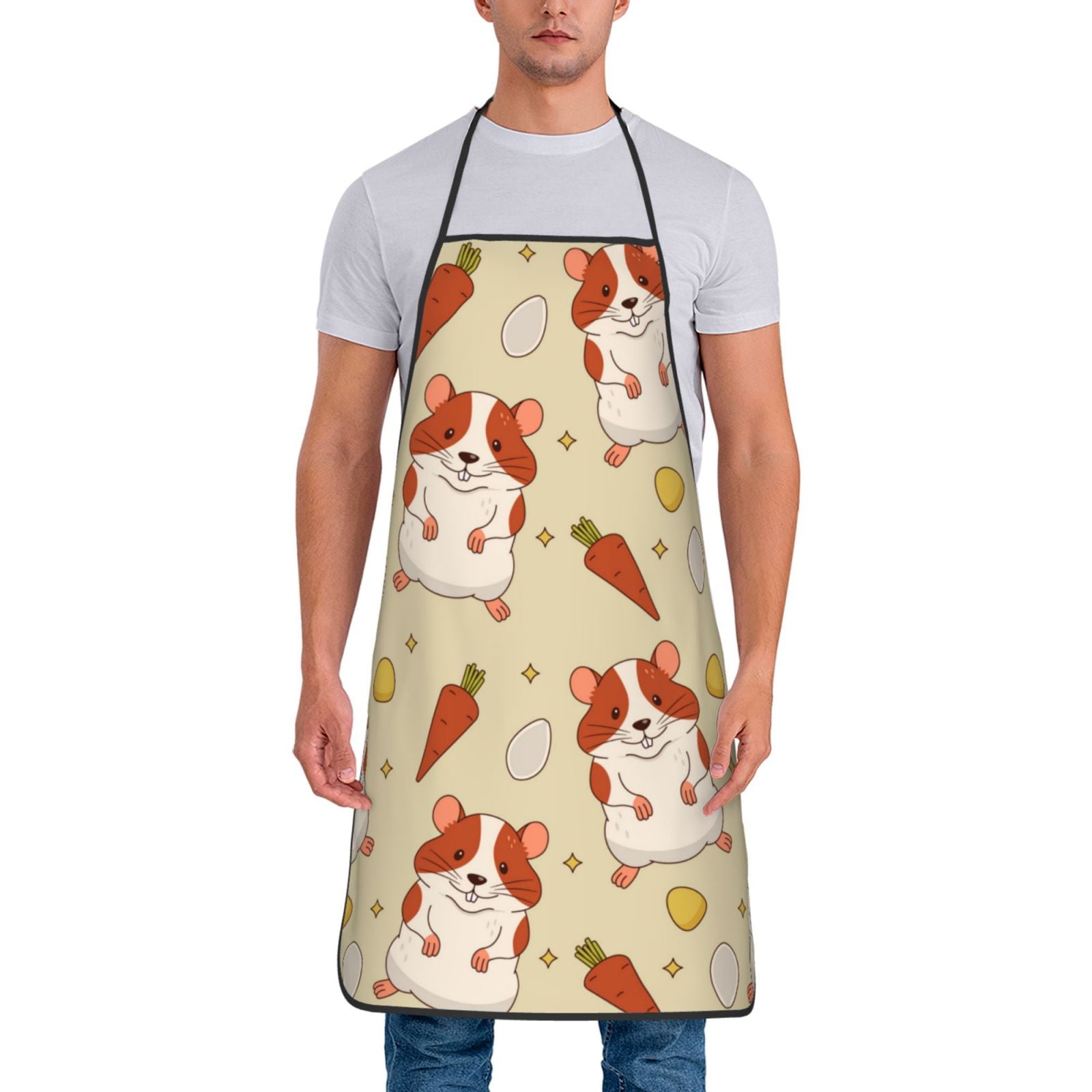 Apron for Men Women, Radish Cartoon Cute Hamster Waterproof Chef ...