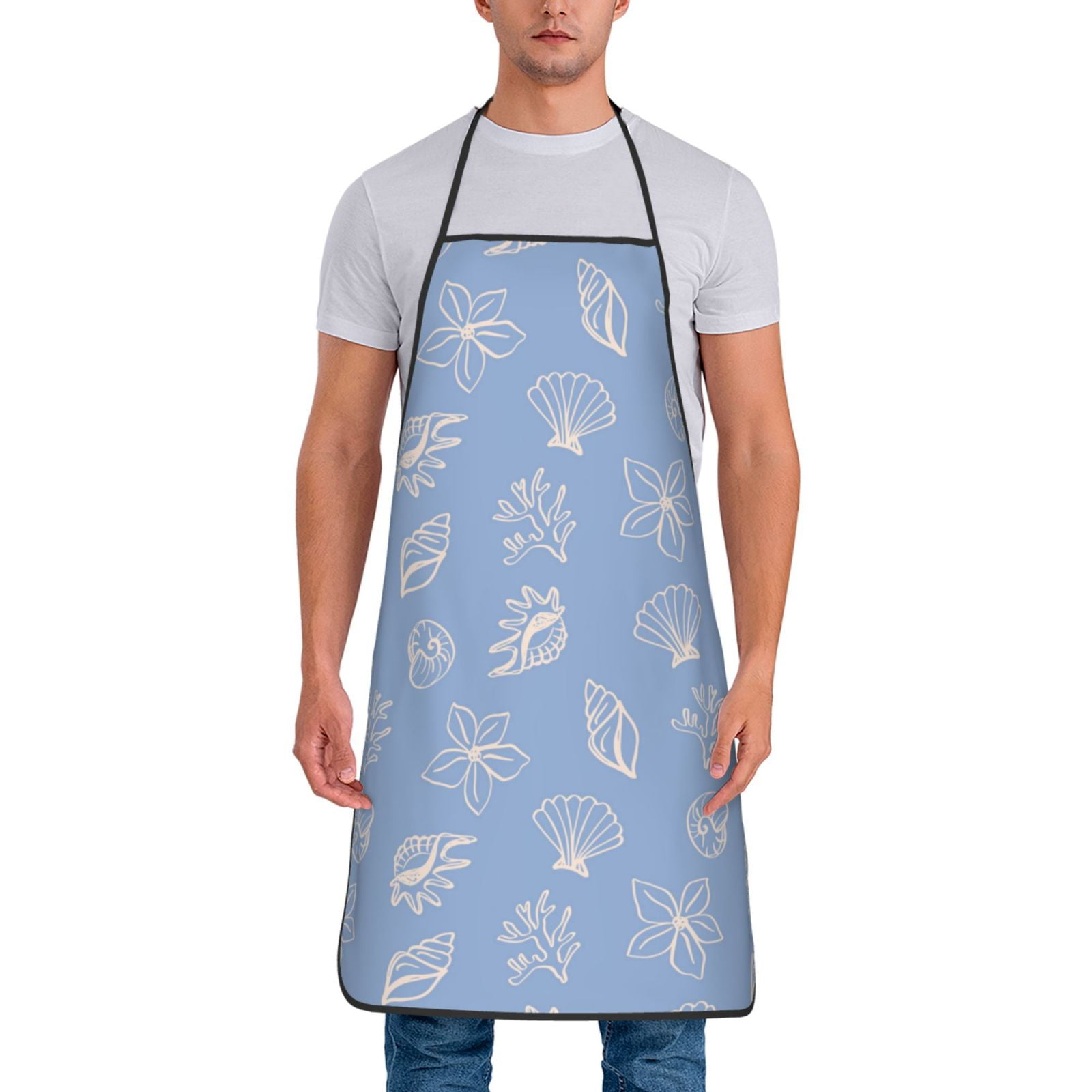 Apron for Men Women, Sea shell ocean beach Waterproof Chef Kitchen ...