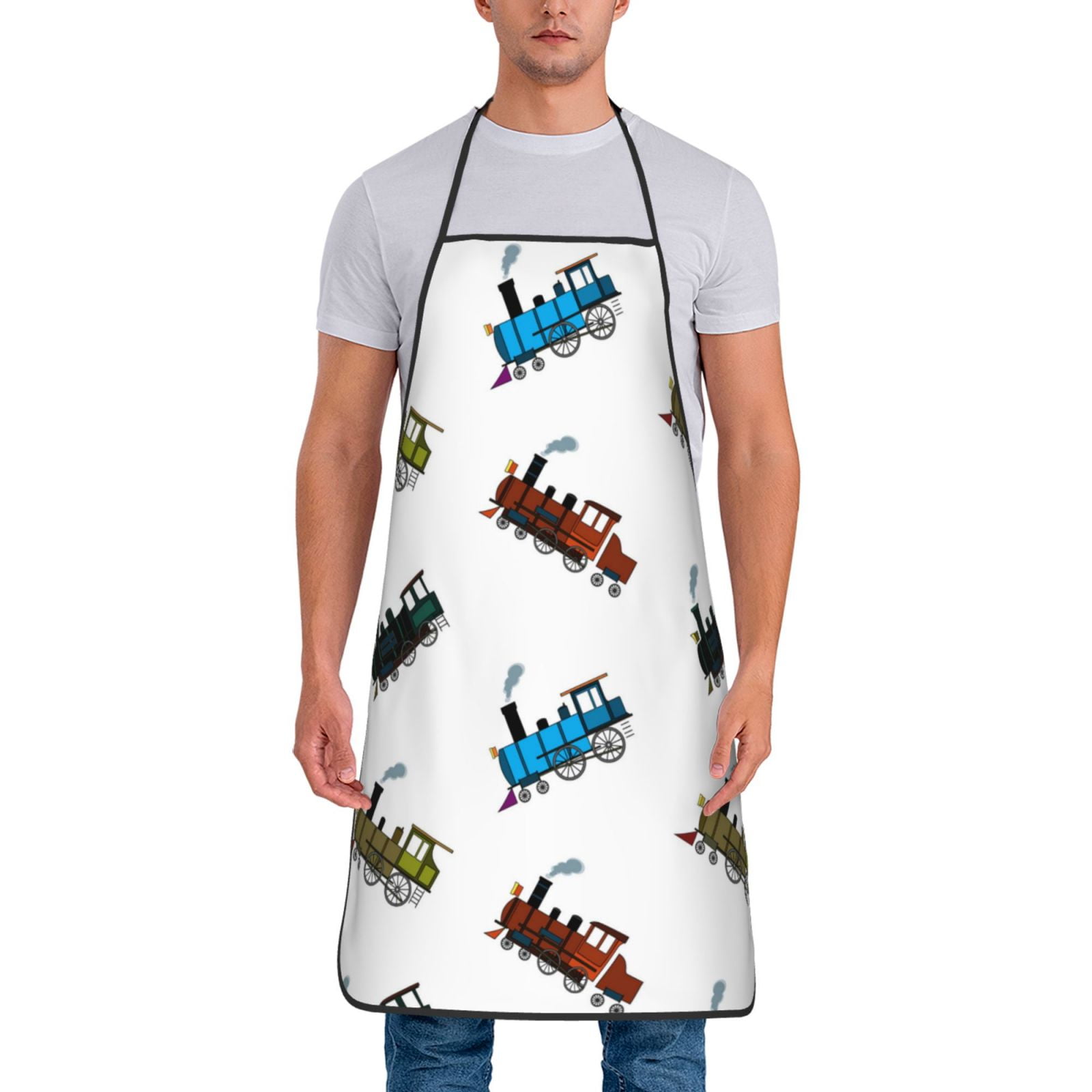 Apron for Men Women, Train Pattern colorful Waterproof Chef Kitchen ...