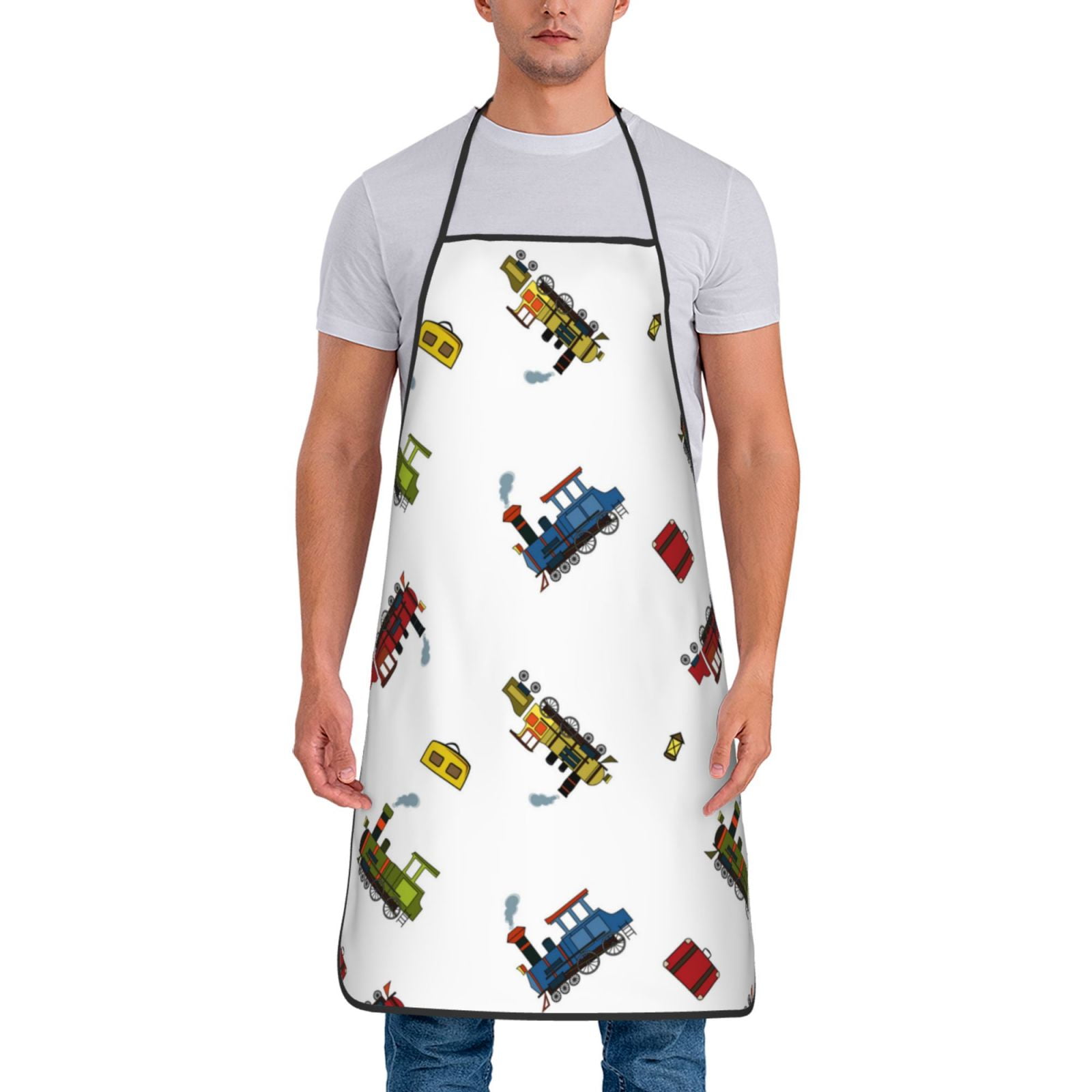 Apron for Men Women, colorful Train Pattern Waterproof Chef Kitchen ...