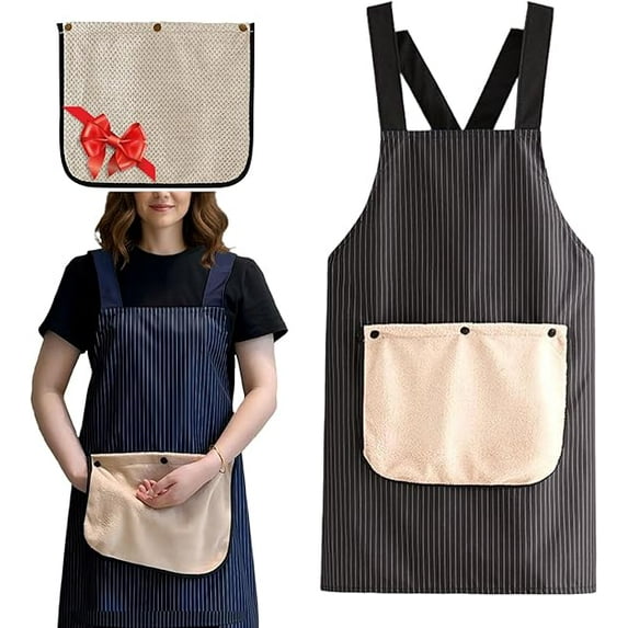 Apron with Pockets for Women and Men Cross Back Design with Towel ...