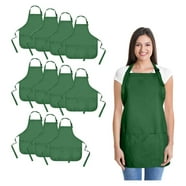 DALIX Commercial Kitchen Apron, Black, 3 Pockets, Adjustable Waist Tie ...