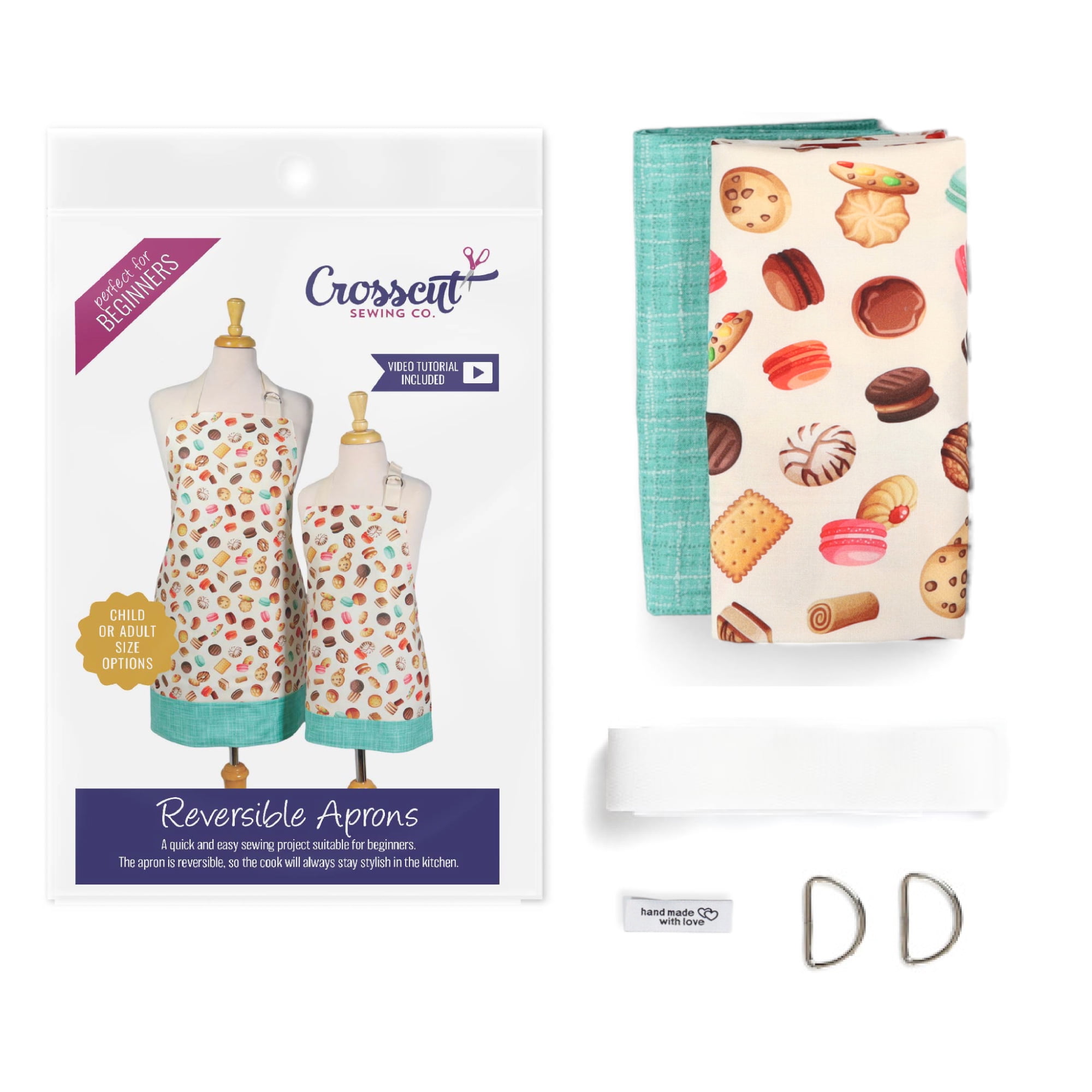 Apron Sewing Project Kit - Cookies - Sewing Kit for Kids or Beginners ...