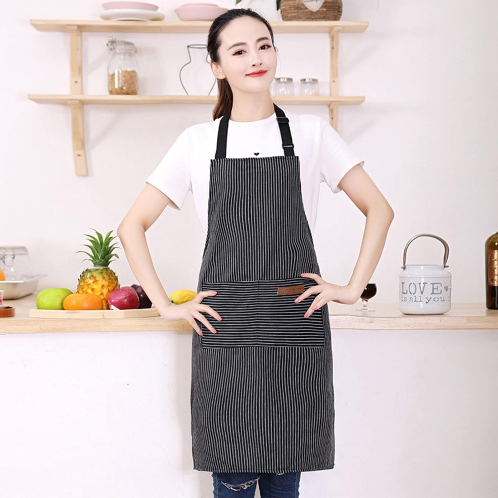 Apron Sleeve Lady Apron Cotton and Linen Hanging Neck Striped Foreign ... Apron Sleeve Lady Apron Cotton and Linen Hanging Neck Striped Foreign ...