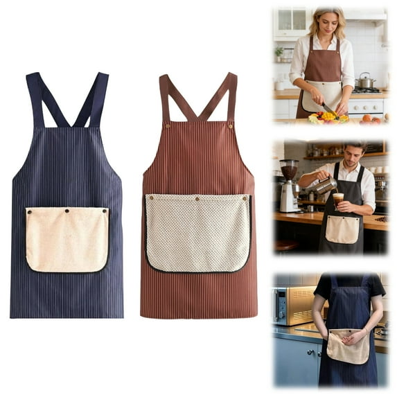 Apron With Pockets For Women And Men Cross Back Design With Towel ...