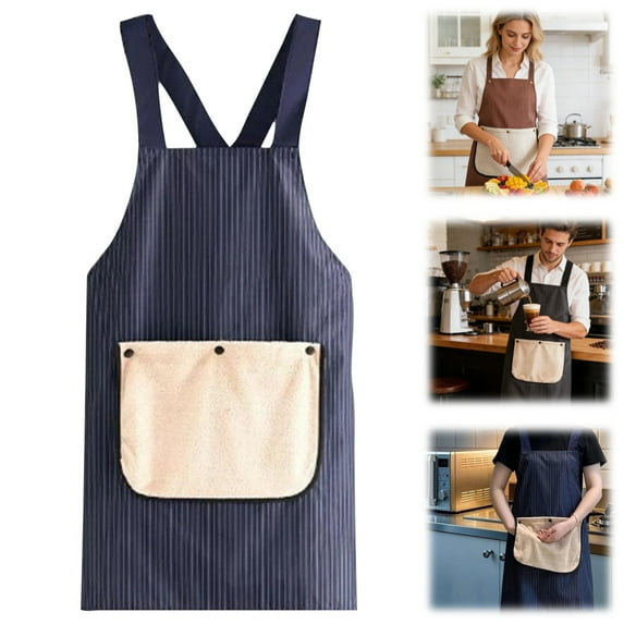 Apron With Pockets For Women And Men Cross Back Design With Towel ...