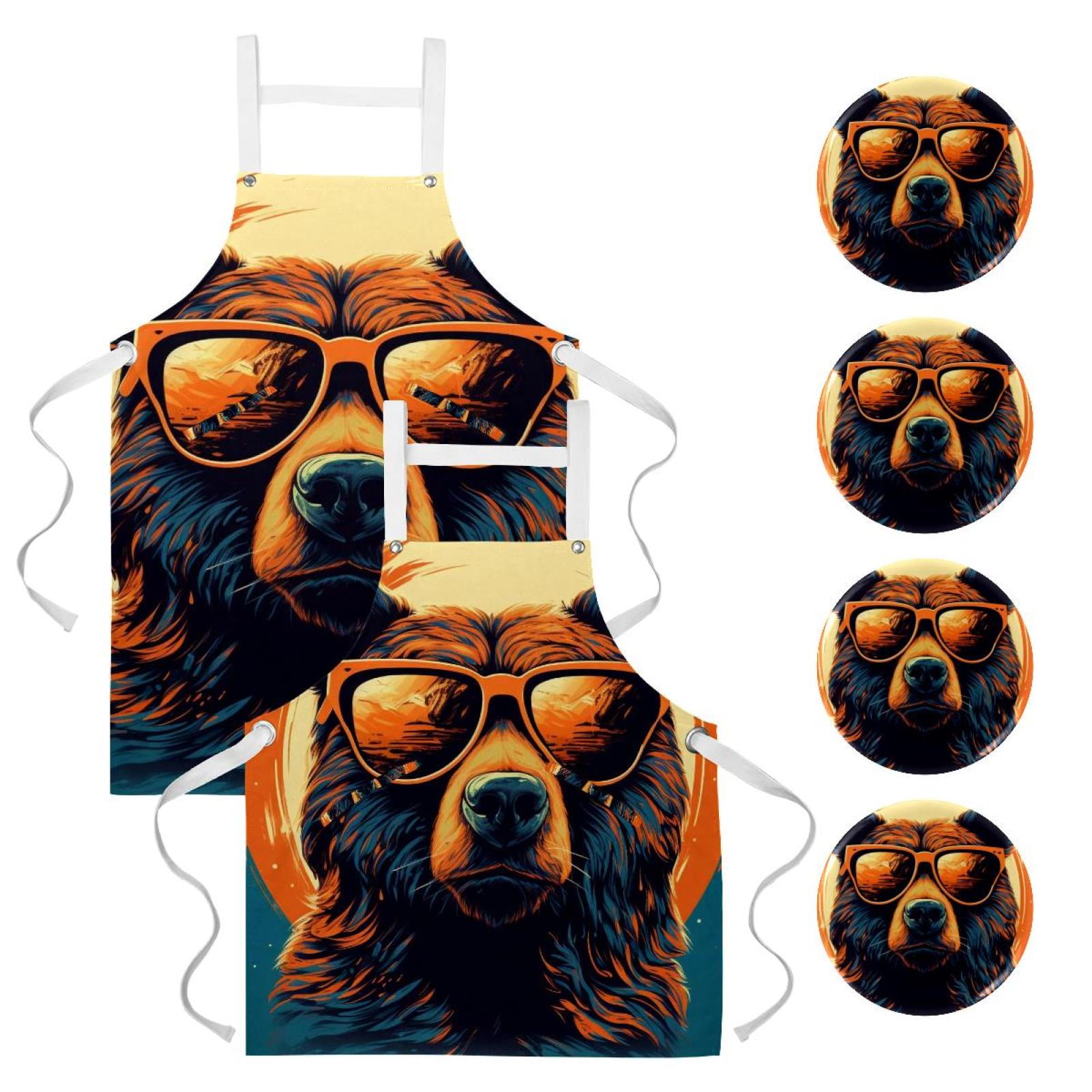 Apron Women 2 Pack Waterproof with Pockets and Badge, Includes Pins and ...