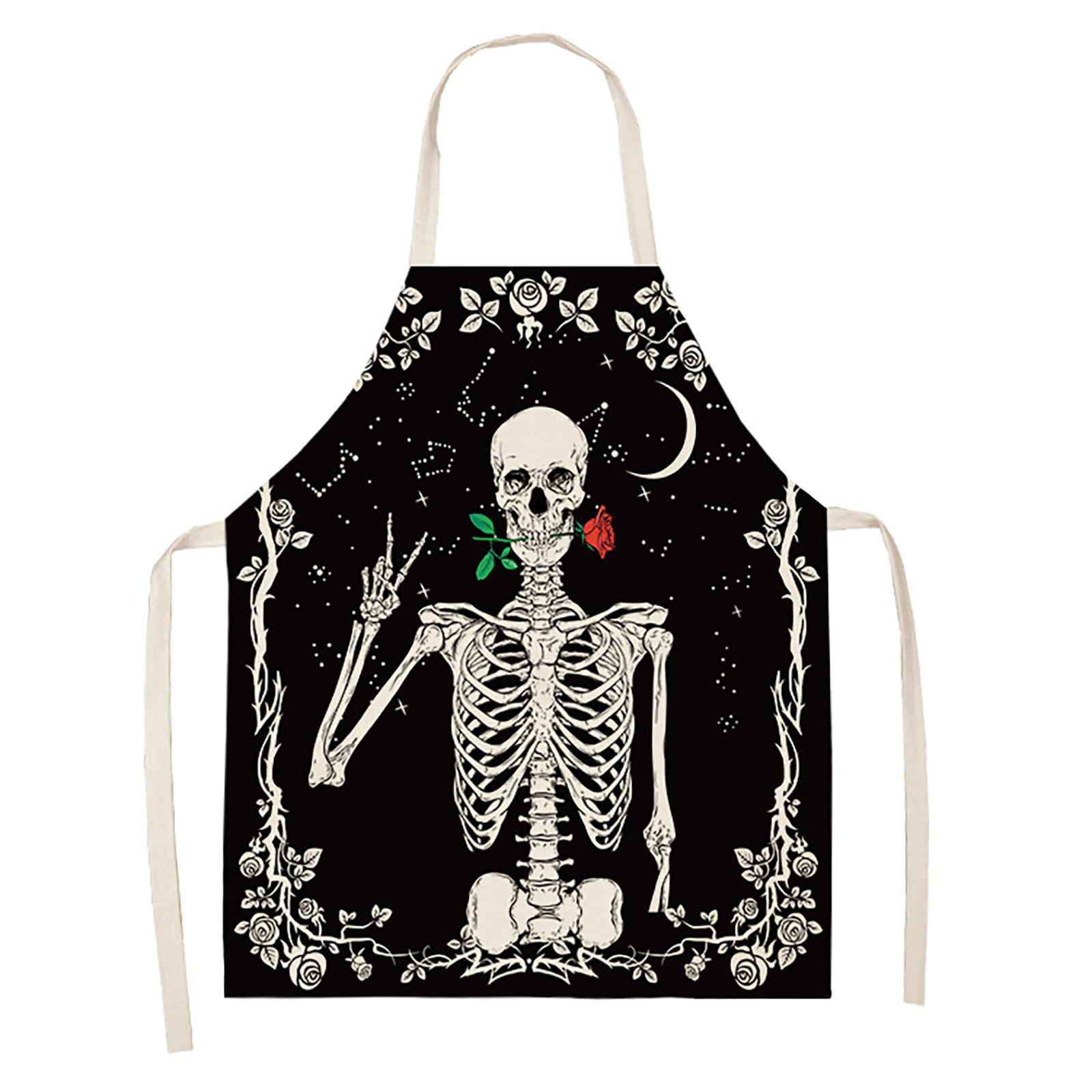 Apron Women Men Skeleton Bones Apron For Halloween Funny Skeleton ...