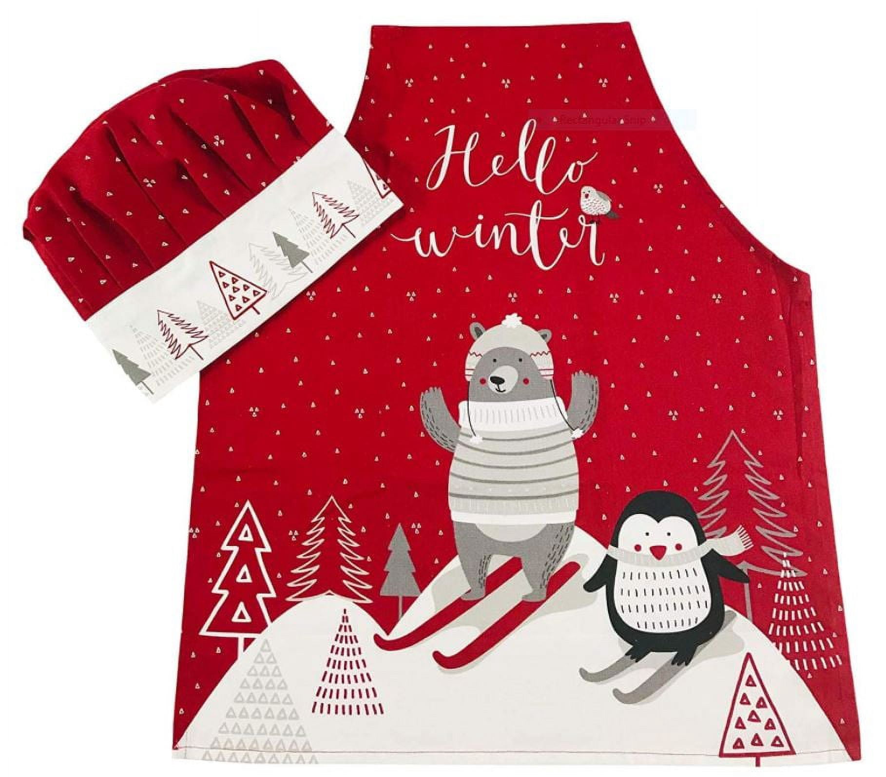 Apron and Chef Hat for Boys or Girls Winter Holiday Design Adjustable ...