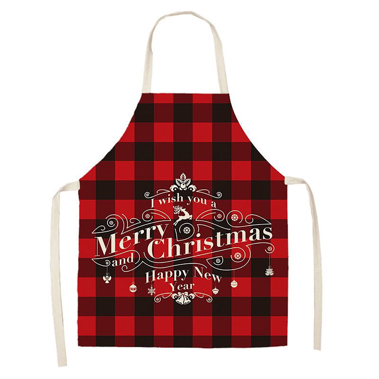 Apron for Hair Stylist Leather Christmas Kitchen Cooking Aprons Plaid ...