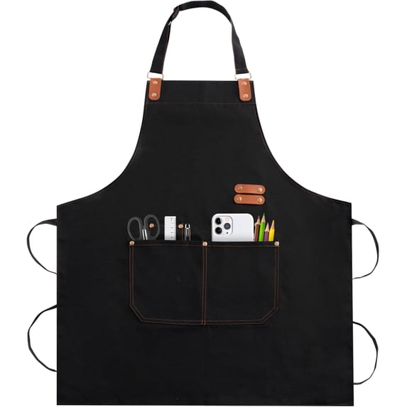 Apron for Men Women, Chef Apron with Adjustable Neck Strap, Heavy Duty ...
