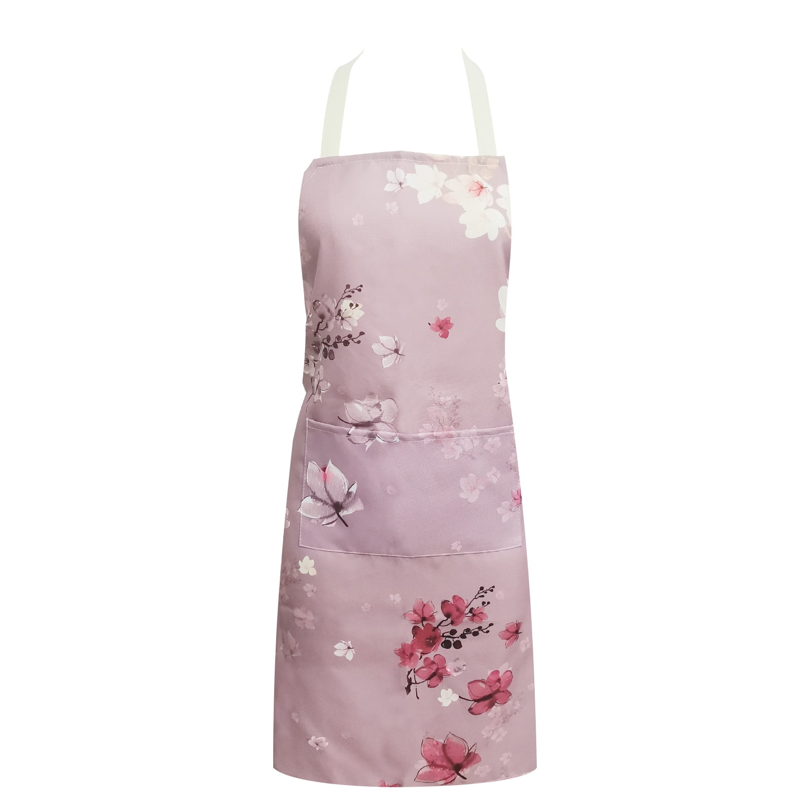Apron for Women Waterproof Floral Chef Aprons with Pocket Canvas ...