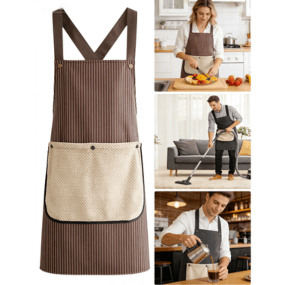 Apron with Pockets Cooking Apron with Detachable Towel Cross Back ...