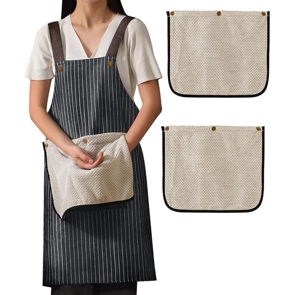 Apron with Pockets for Women and Men, Cross Back Design with Towel ...