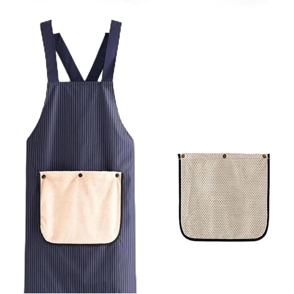 Apron with Pockets for Women and Men Cross Back Design with Towel ...