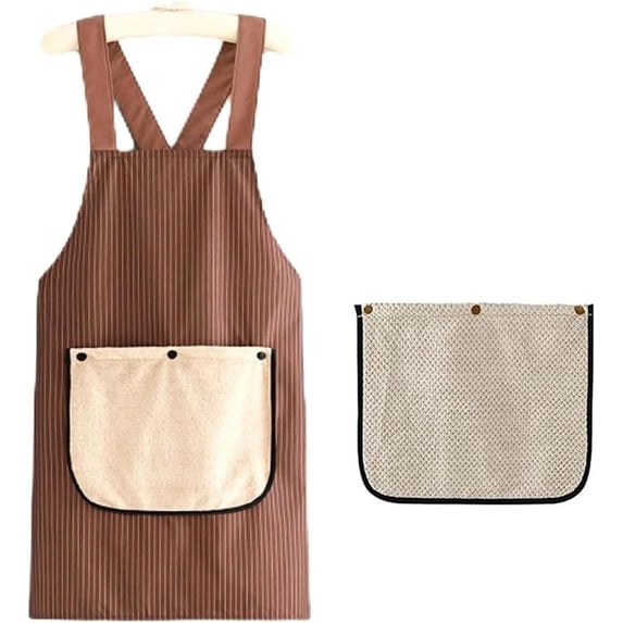 Apron with Pockets for Women and Men Cross Back Design with Towel ...