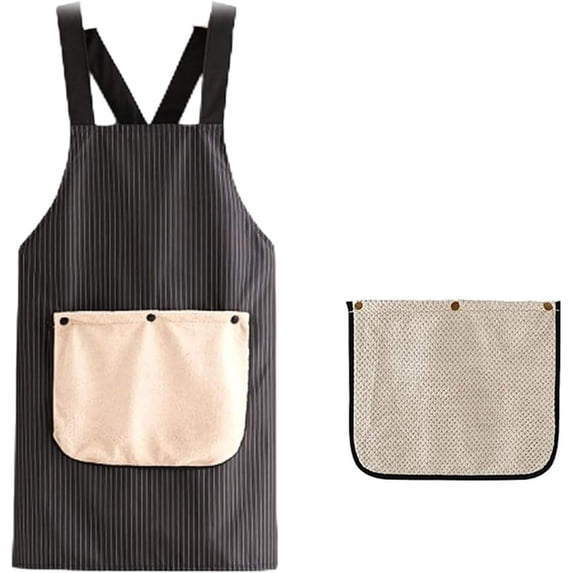 Apron with Pockets for Women and Men Cross Back Design with Towel ...