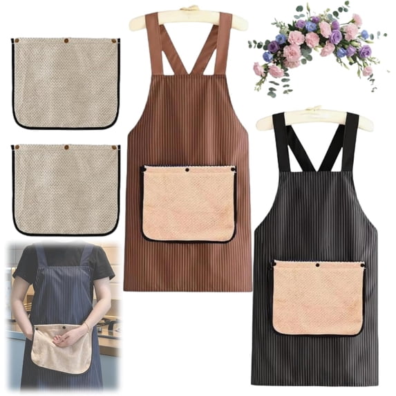 Apron with Pockets for Women and Men Cross Back Design with Towel ...