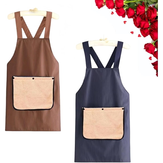 Apron with Removable Towel，Unisex Apron With Pockets ，Cross Back Design ...