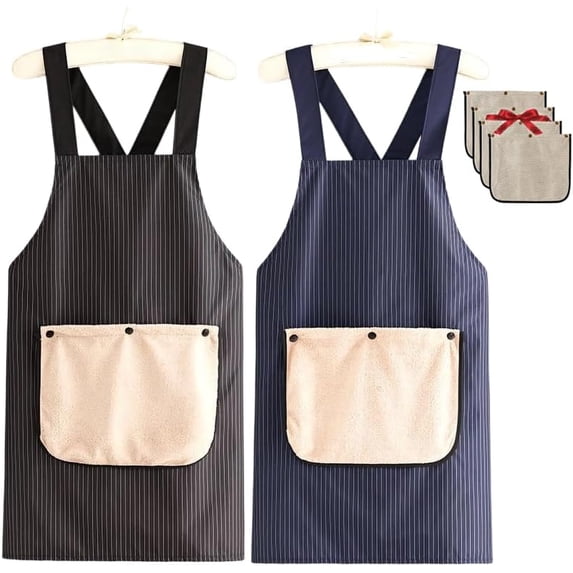 Apron with Towel Attached and Pockets for Women Men, 2026 Cross Back ...