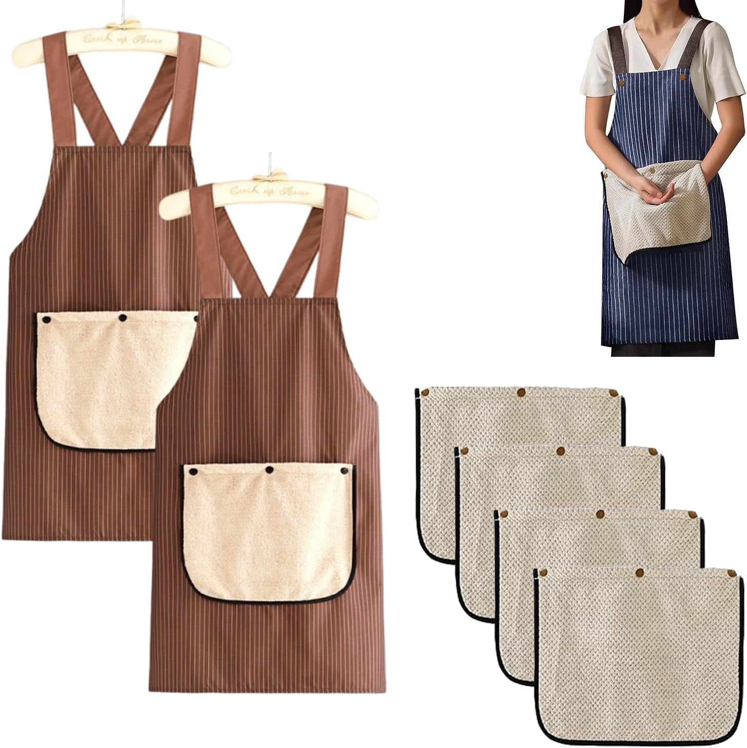 Apron with Towel Attached and Pockets for Women & Men, 2026 New ...
