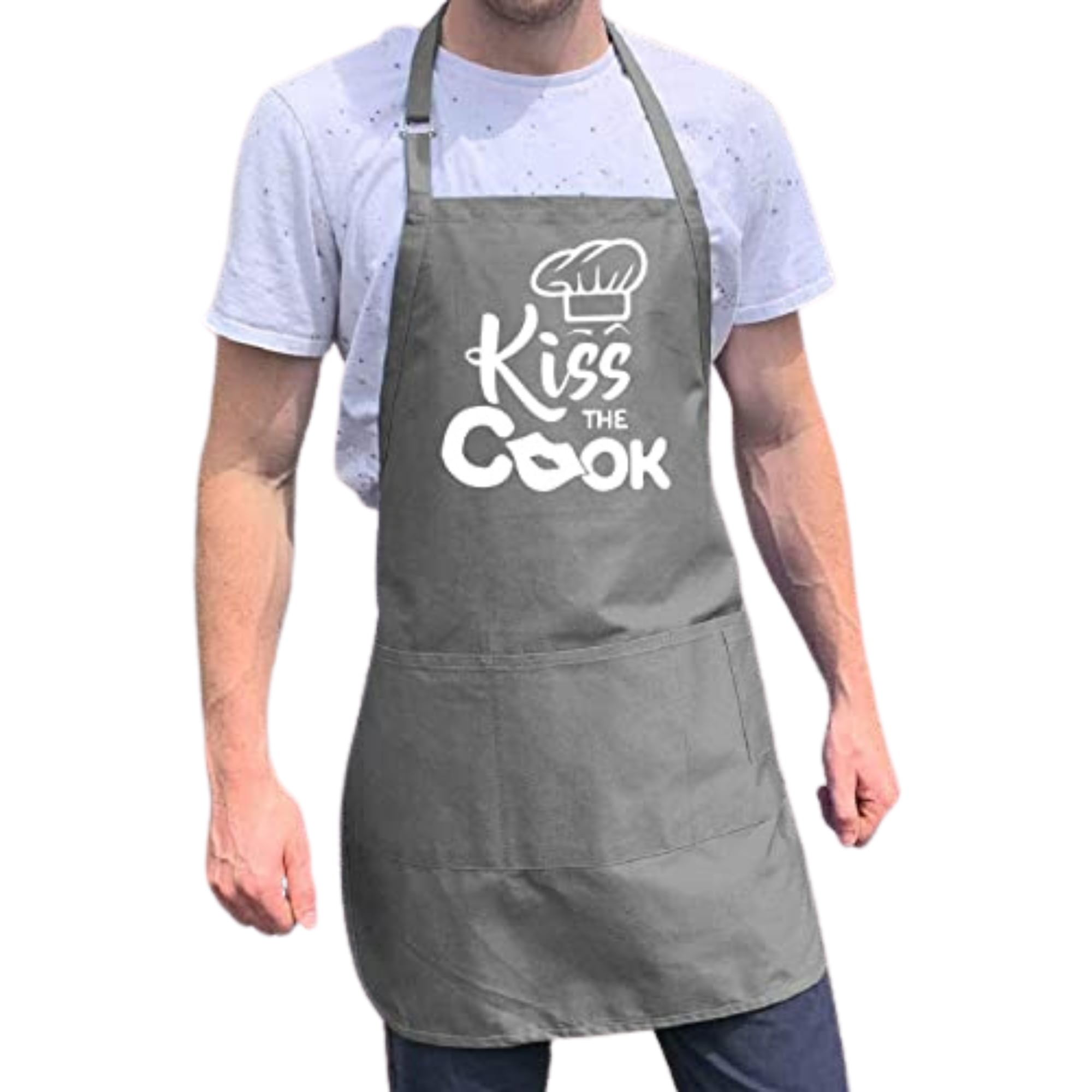 ApronMen, Funny Aprons For Men - Kiss the Cook - 100% Cotton with ...