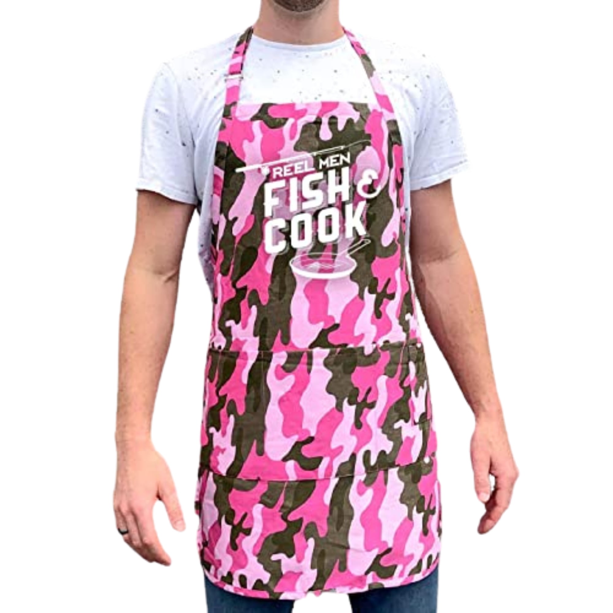 ApronMen, Funny Aprons For Men - Reel Men Fish & Cook - 100% Cotton ...