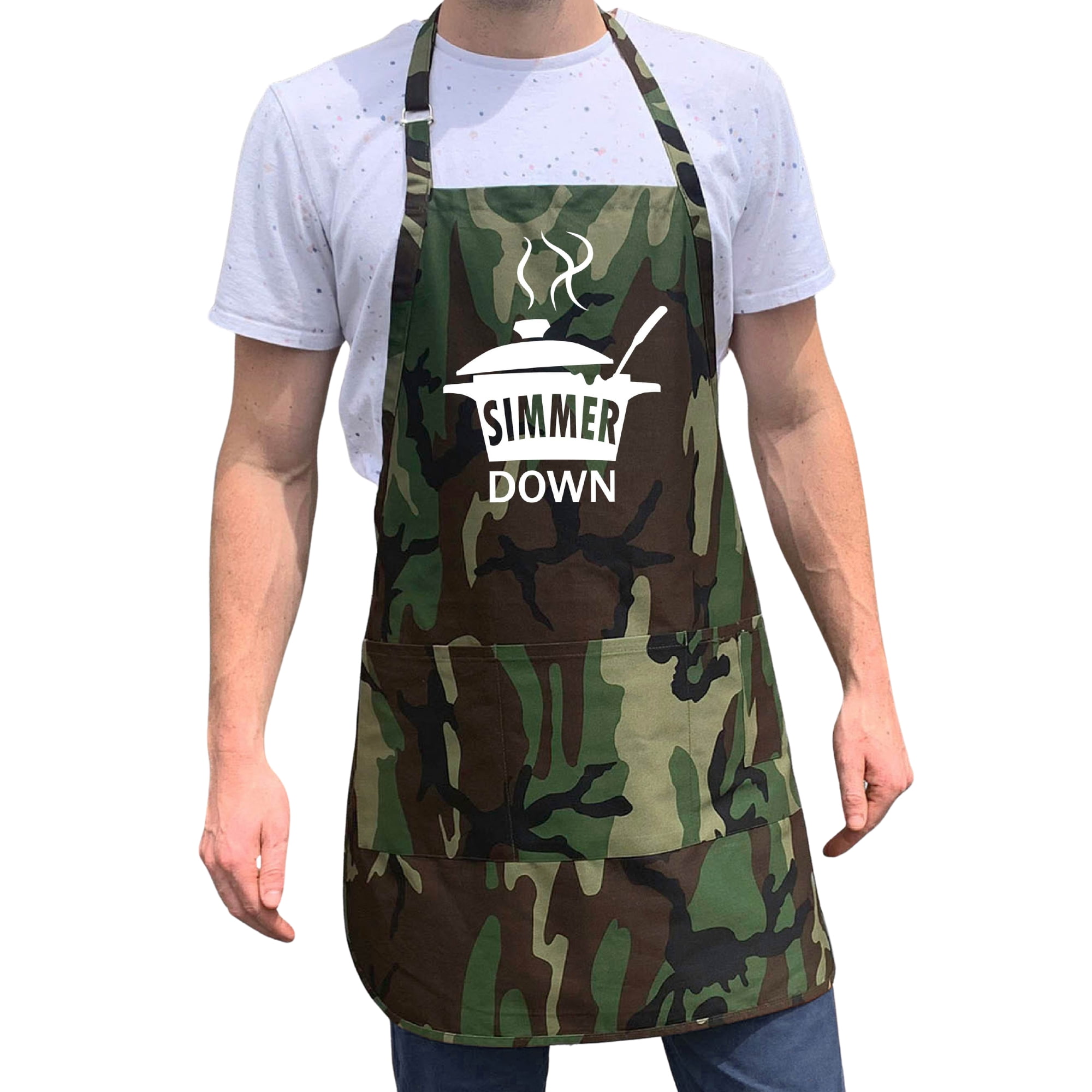 ApronMen, Funny Aprons For Men - Simmer Down - 100% Cotton with Pockets ...