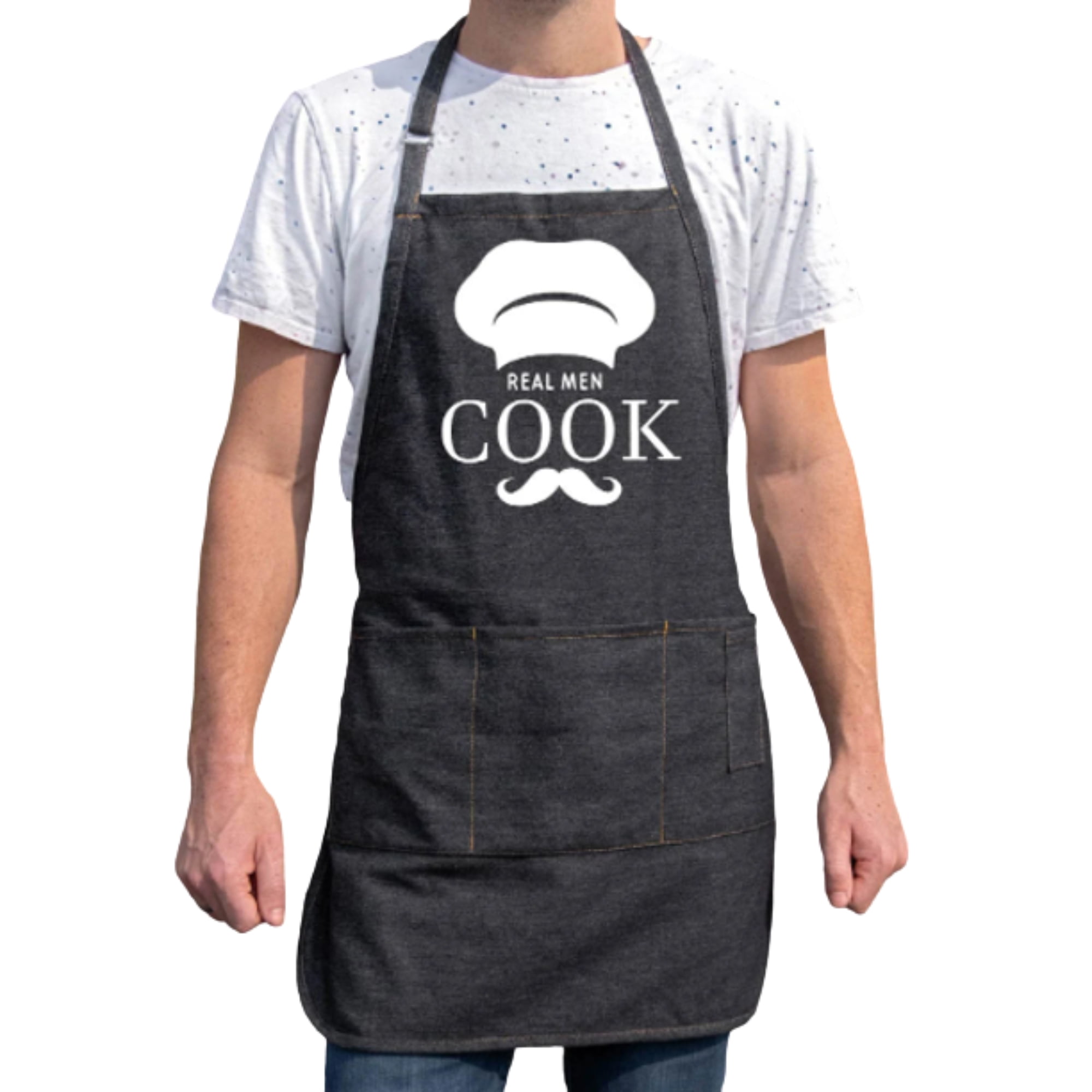 Apronmen, Funny Aprons for Men - Real Men Cook- 100% Cotton with ...