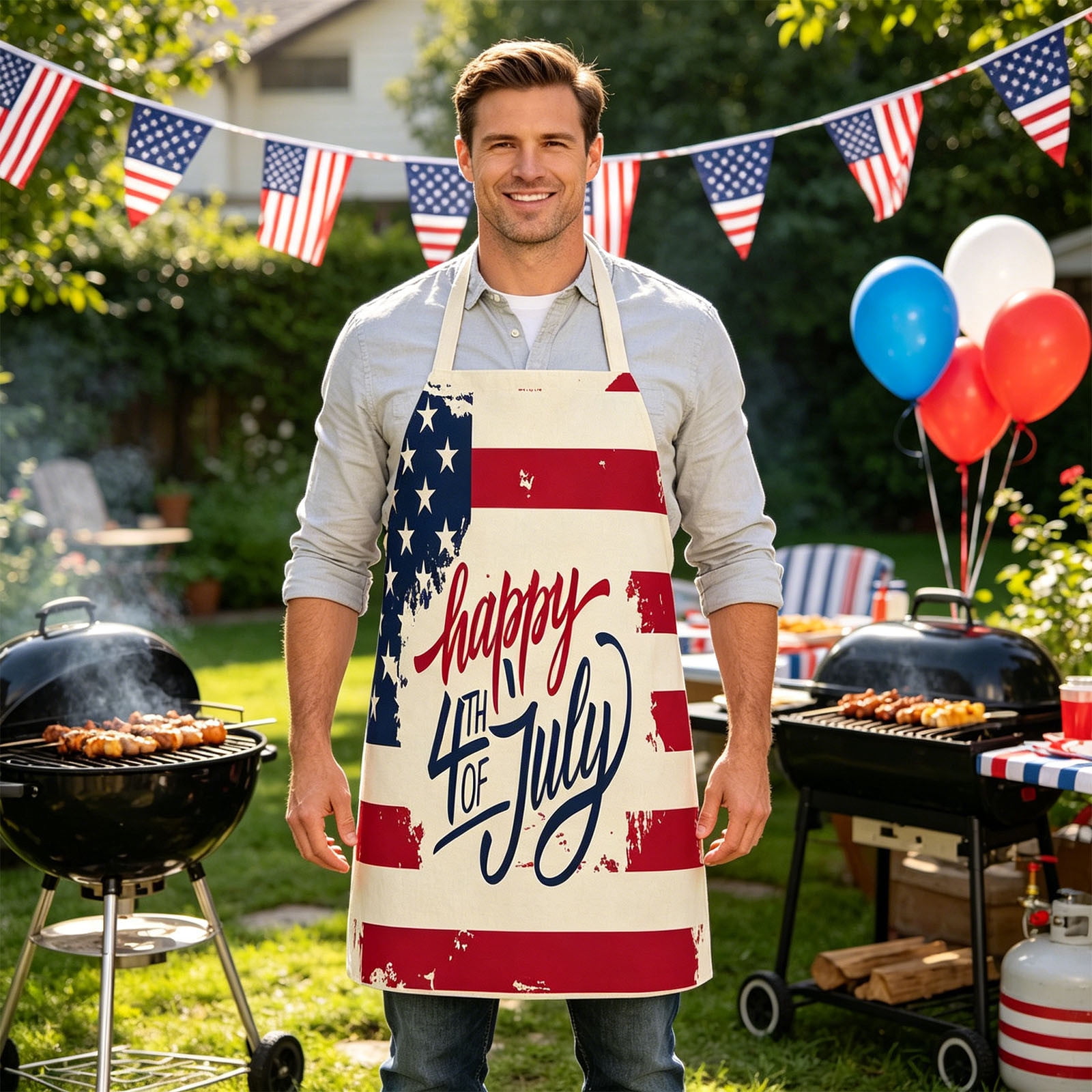 Aprons Home Gardening Supplies 68 By 55 Cm 4th Of July Printed A Pron ...