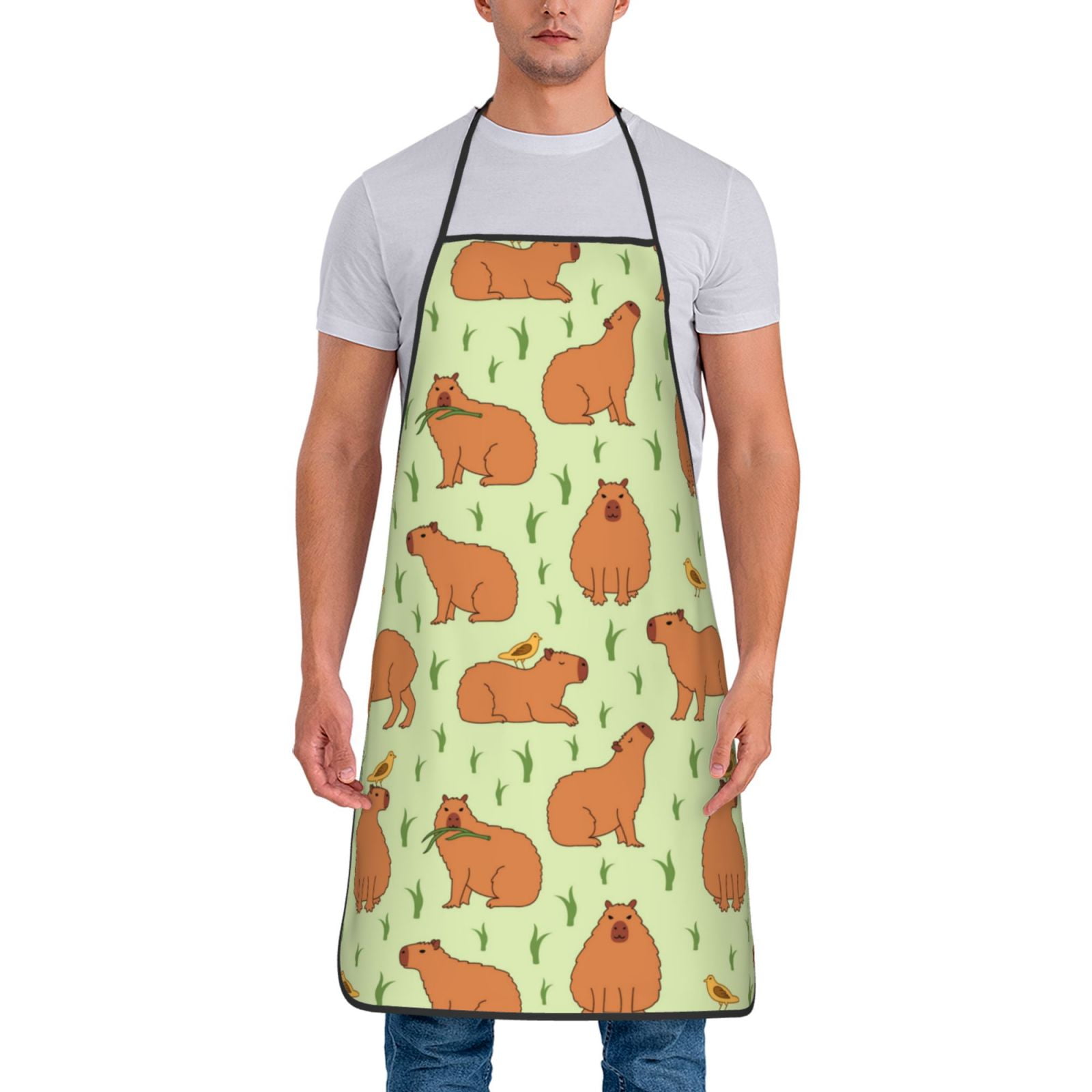 Aprons for Men Women - Capybaras Grass Cooking Kitchen Apron Chef Apron ...