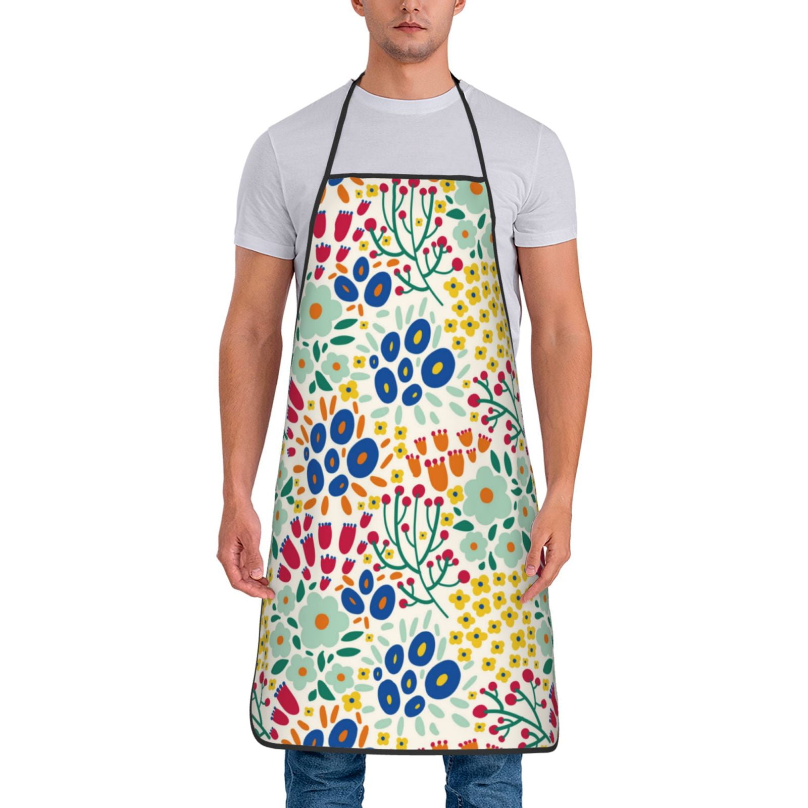Aprons for Men Women - Cartoon flowers B Cooking Kitchen Apron Chef ...