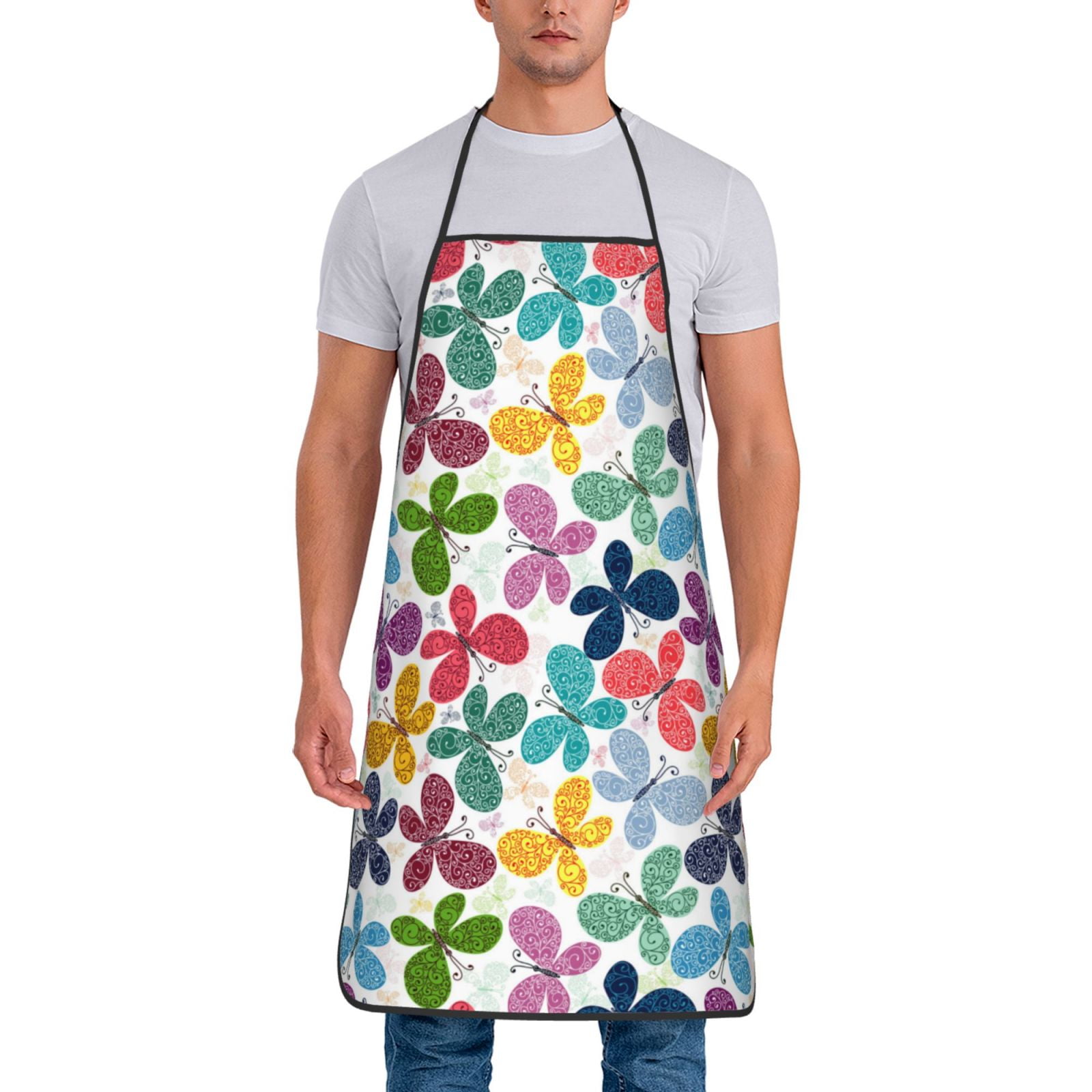 Aprons for Men Women - Colorful Butterflies (2) Cooking Kitchen Apron ...