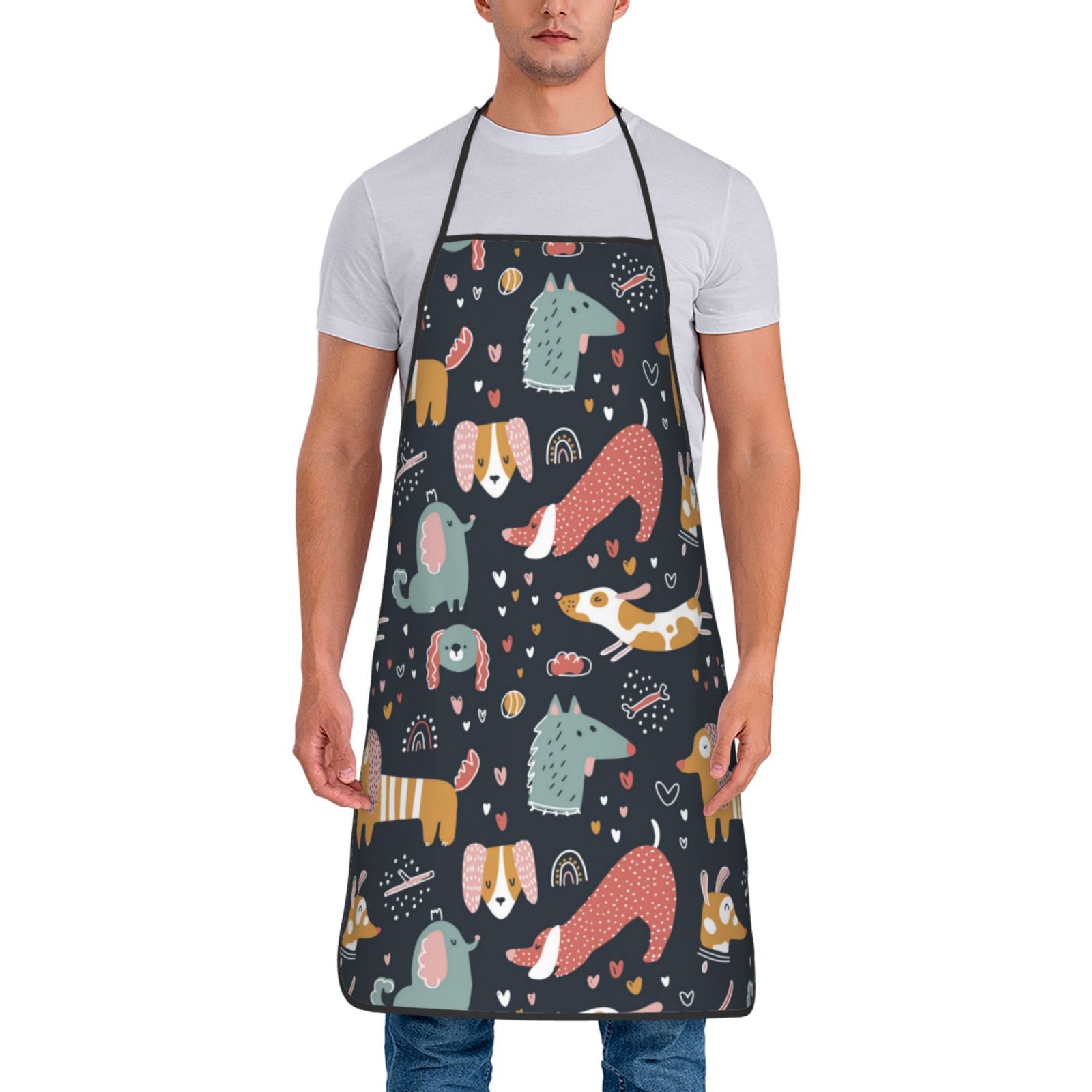Aprons for Men Women - Cute Dog cartoon Puppy Cooking Kitchen Apron ...