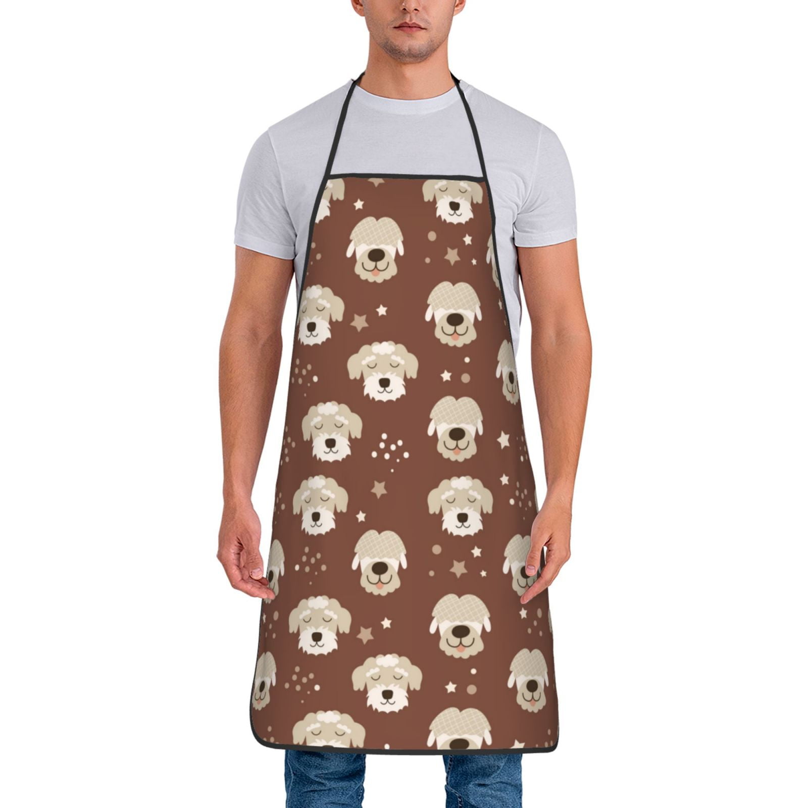Aprons for Men Women - Cute Dog star Puppy Cooking Kitchen Apron Chef ...