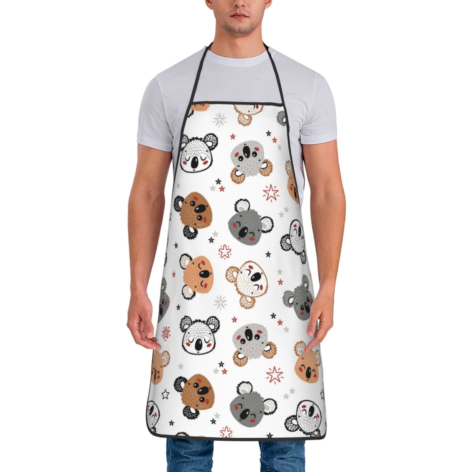 Aprons for Men Women - Cute Koala Stars Doodle Cooking Kitchen Apron ...
