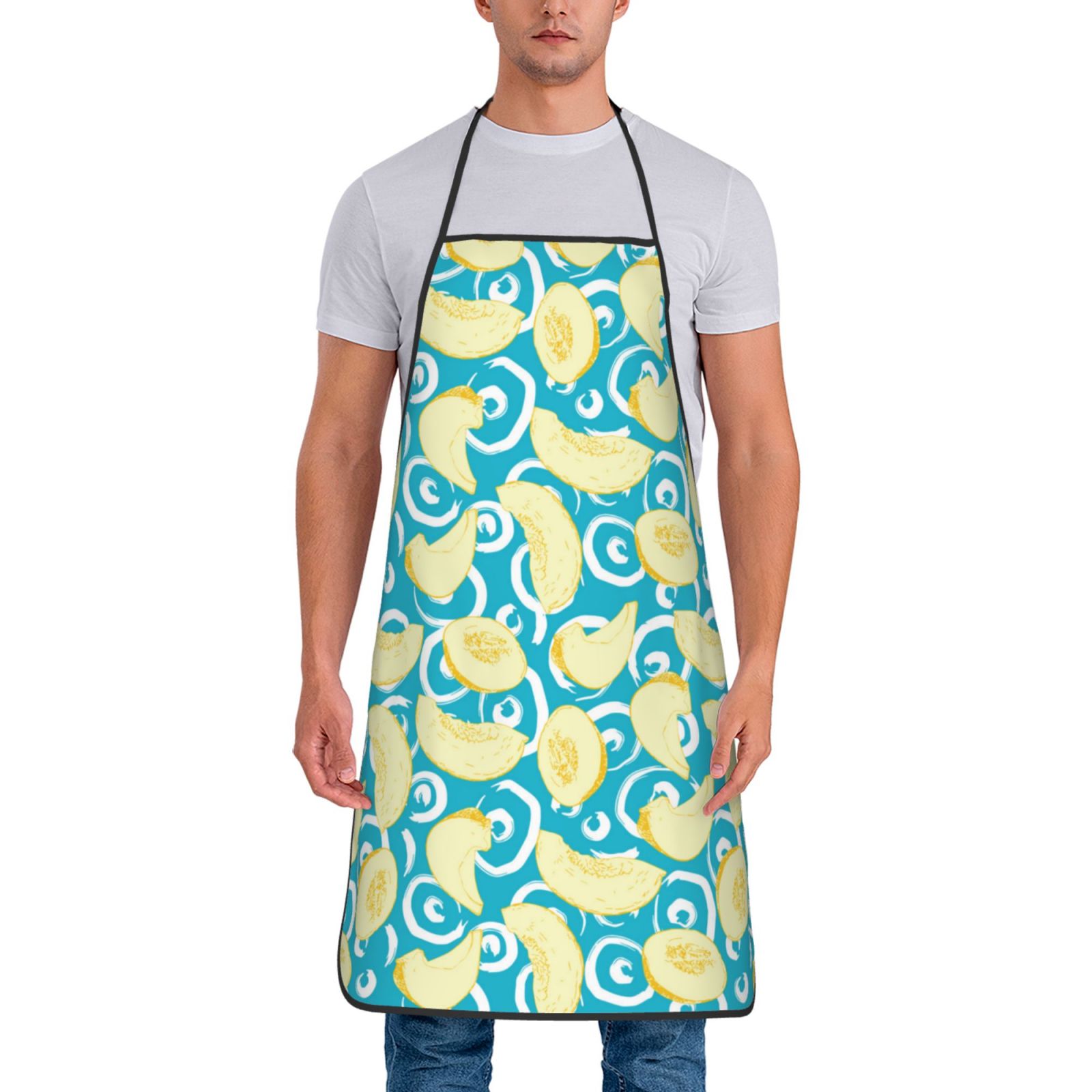 Aprons for Men Women - Cute Texture Cantaloupe Cooking Kitchen Apron ...